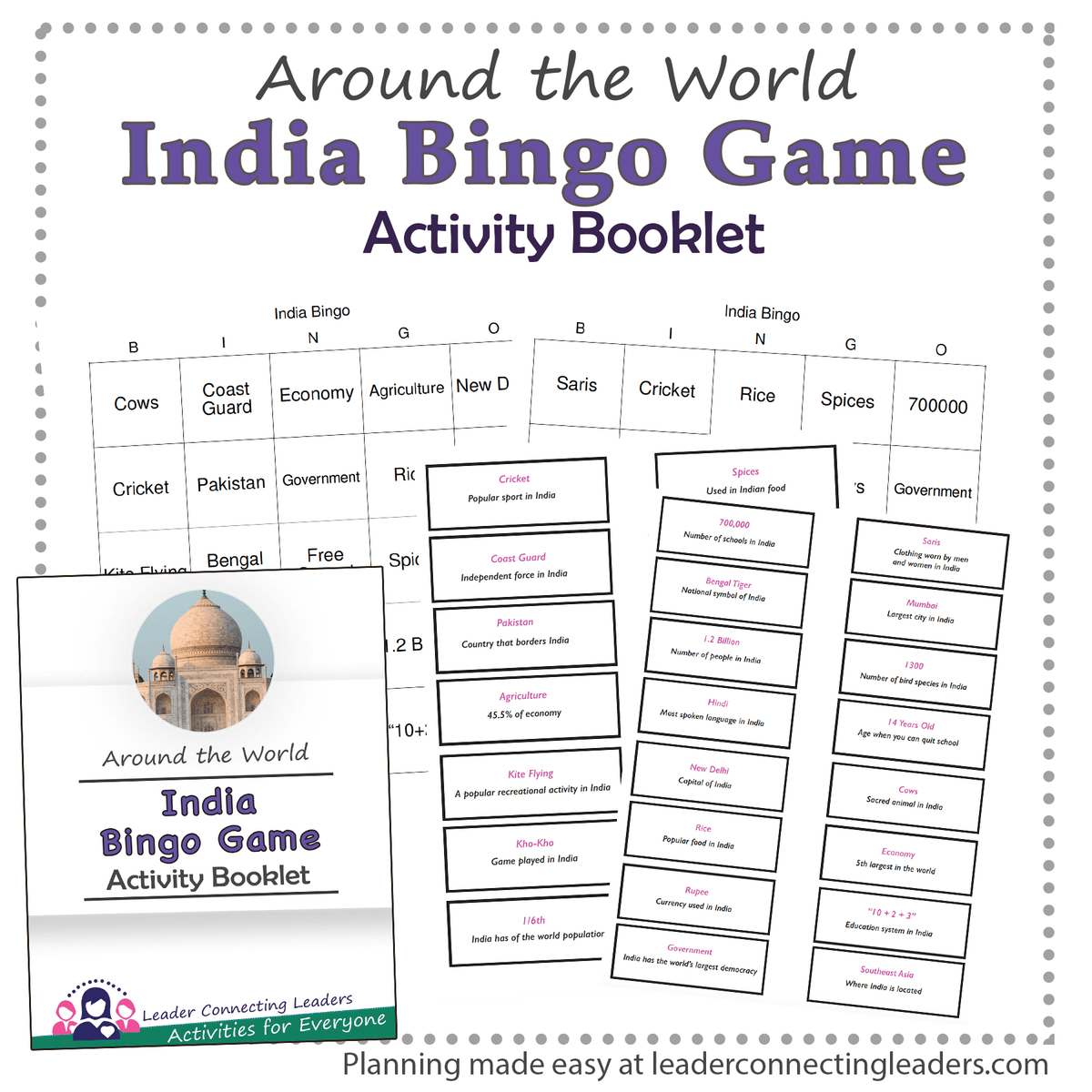 India Fun Fact Bingo Game – Leader Connecting Leaders