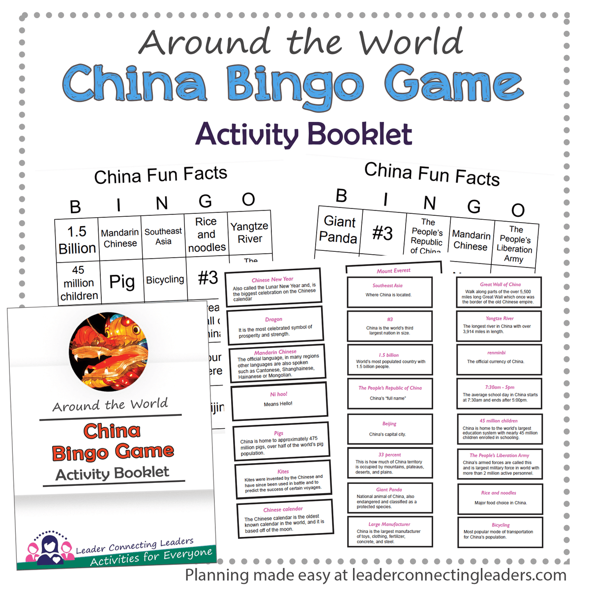 China Fun Fact Bingo Game – Leader Connecting Leaders