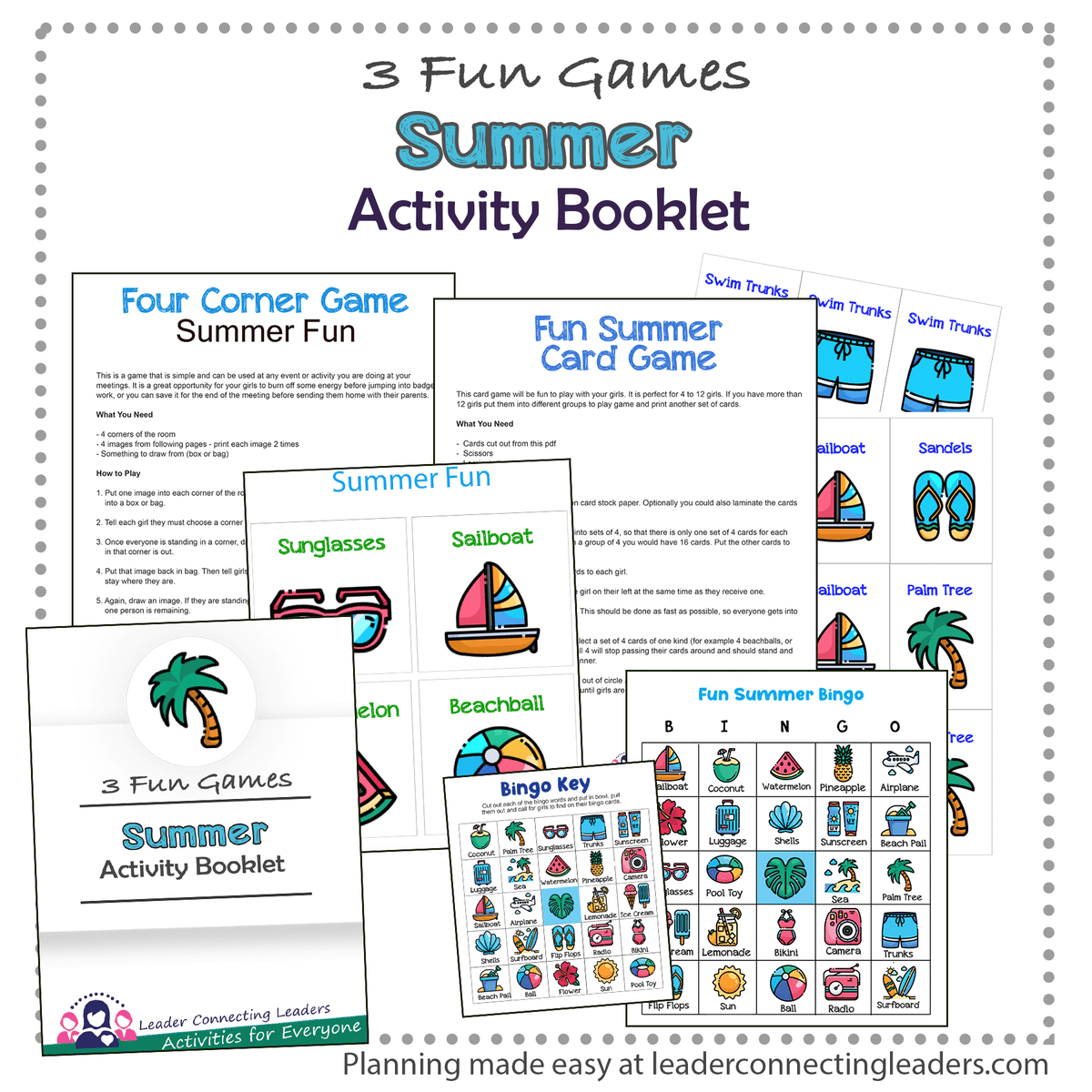Summer Bingo, Card and 4 Corner Game Activity Booklet – Leader ...